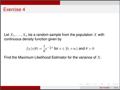 Solved Exercise 4 Let X1 Xn Be A Random Sample From