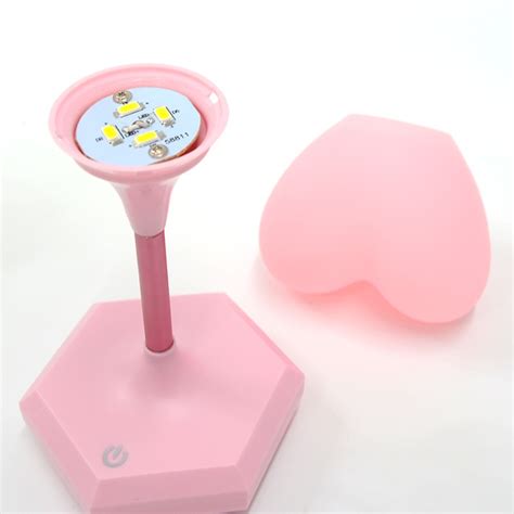 Led 하트 모양의 Usb 충전식 야간 조명 3 단 리모콘 디밍 실리콘 조명 스타일 8007 핑크 리모컨