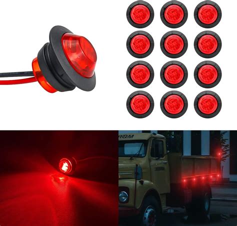 12 Luces Led Redondas De 34 Pulgadas Indicadores Delanteros Y Traseros