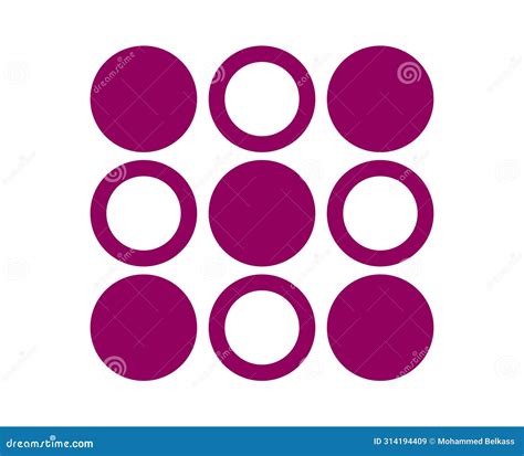 Circle Outline And Circle Shape Collection Purple Symbol Element Vector Stock Vector