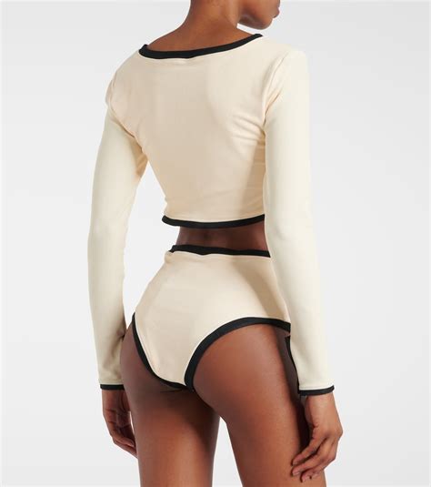 The Grace Cropped Rashguard In White Same Mytheresa