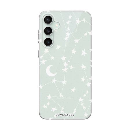 LoveCases White Stars Moons Glitter Case For Samsung Galaxy S FE