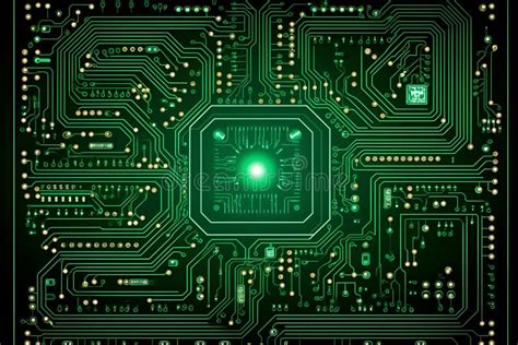 High Tech Electronic Circuit Board Background Neural Network Ai