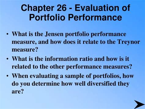 Ppt Chapter 26 Evaluation Of Portfolio Performance Powerpoint