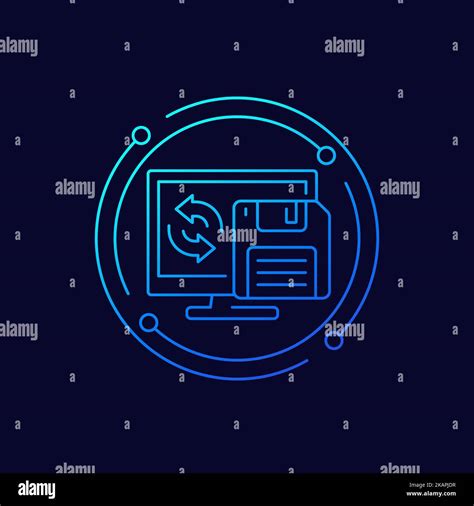 Backup Icon With A Floppy Disk Linear Design Stock Vector Image Art Alamy