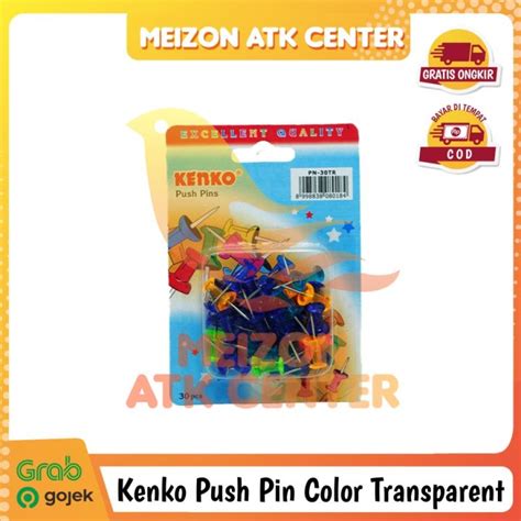 Kenko Color Trans Push Pin Paku Pin Warna PN 30TR Isi 30 Buah 1 PACK