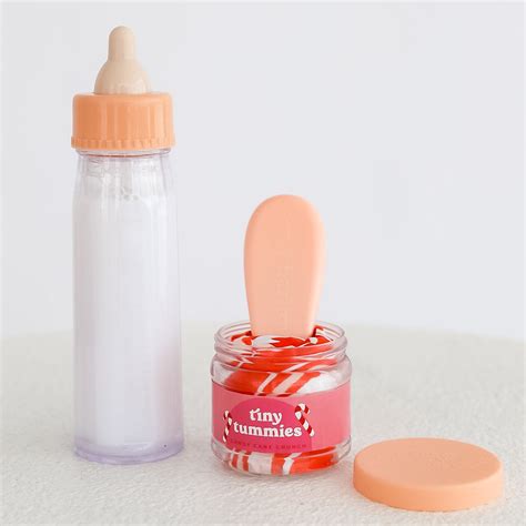 Tiny Harlow Usa Tiny Tummies Puree And Milk Bottle Set Candy Cane