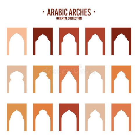 Islamic Frames Oriental Style Objects Arabic Shapes Windows And Arches Traditional