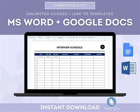 Interview Schedule Tracker Probiztemplates