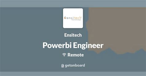 Powerbi Engineer At Ensitech Remote Work From Home Get On Board