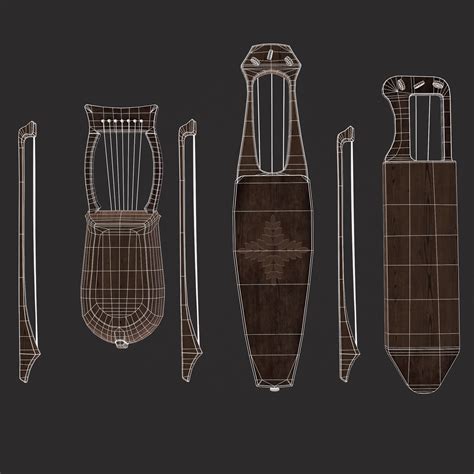 3d Model Collection Three Nordic String Instruments Pack Vr Ar Low