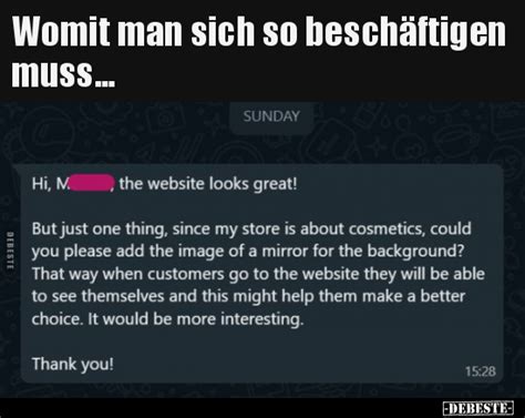 Womit man sich so beschäftigen muss DEBESTE de
