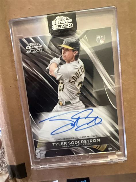 Tyler Soderstrom 2024 Topps Chrome Black Cba Ts Autographs Raw Price Guide Sports Card Investor