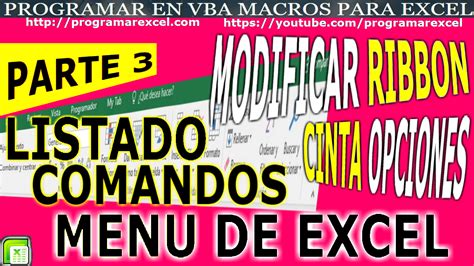 Listado De Comandos De Excel Que Hay En Menus Barras Ribbon 378