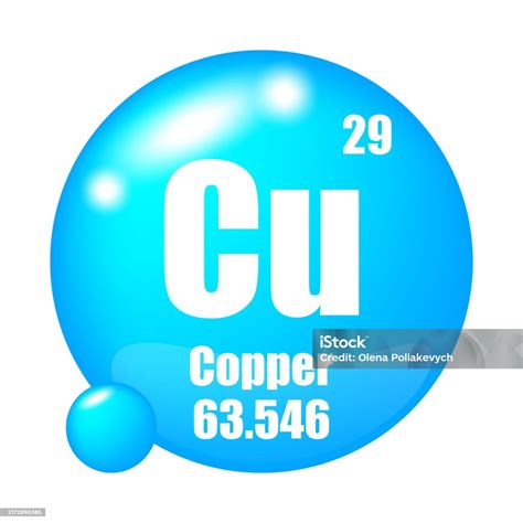 Copper Icon Element Cu Atomic Number 29 Atomic Mass 63546 Stock