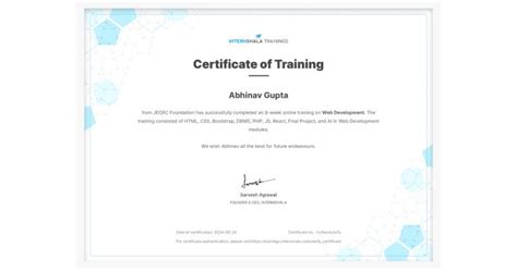 abhinav gupta on linkedin successfully completed the web development