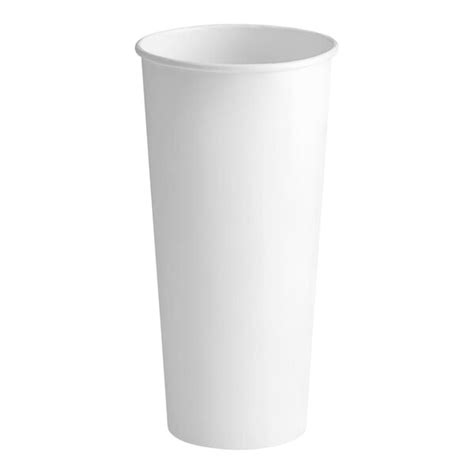 Solo 424WN 2050 24 Oz White Single Sided Poly Paper Hot Cup 500 Case