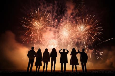 Premium Ai Image People Watching Fireworks