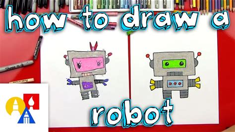 How To Draw A Cartoon Robot Youtube