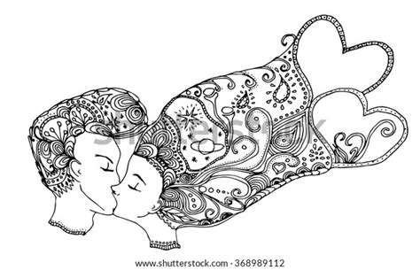 Vector Kissing Couple Doodle Style On Stock Vector Royalty Free