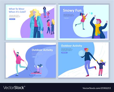Set Of Landing Page Templates People Dressed Vector Image
