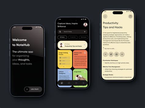 notes app ui design behance