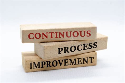 Continuous Process Improvement Text On Wooden Blocks Business Culture And Operational