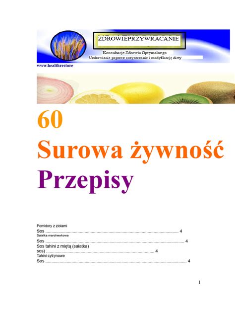 60 Surowych Przepisów Na Jedzenie Pdf