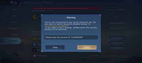 Cant Seem To Switch Account Written The ID That I Want To Switch To But Cant Click Okay