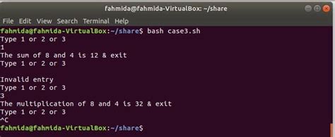 Bash Case Command