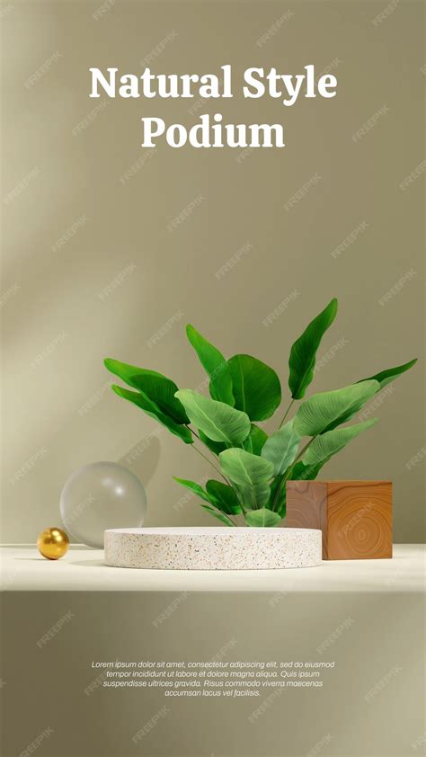 В портрете калатея лютея стеклянная сфера 3d рендеринг пустая сцена терраццо узор цилиндр подиум