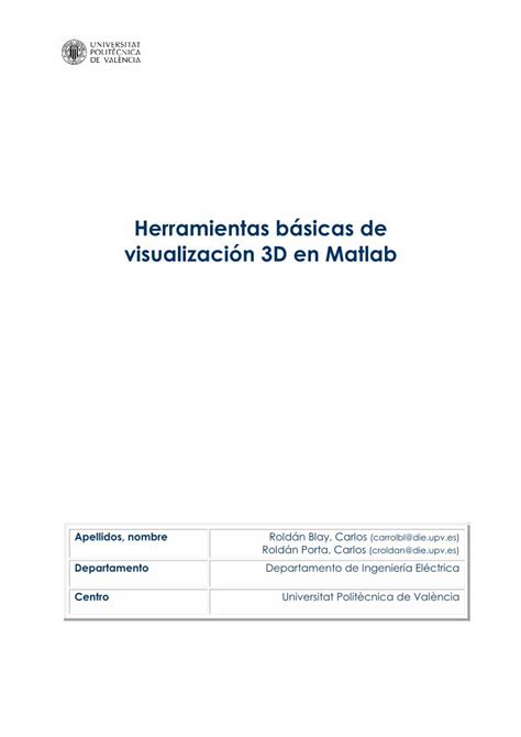 PDF Herramientas básicas de visualización 3D en Matlab PDFSLIDE NET