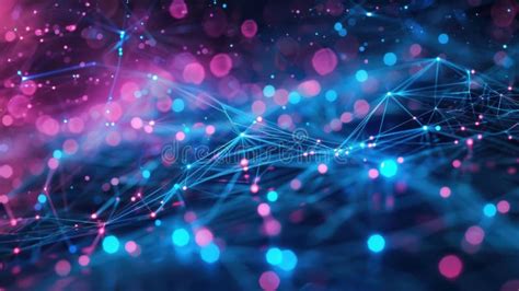 Abstract Data Streams Flowing In A Connected Digital Environment Stock