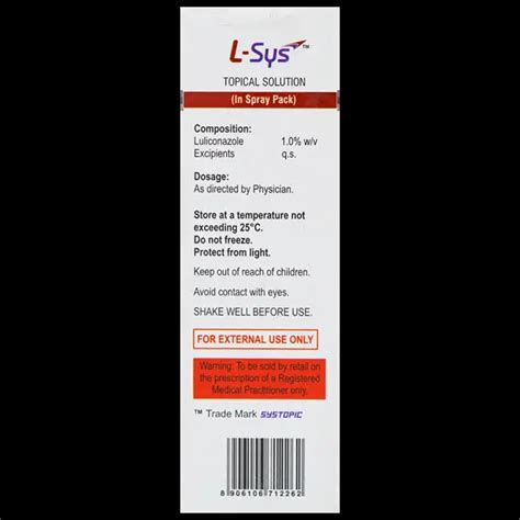 L Sys Topical Solution View Usage Side Effects Price And Subtitute
