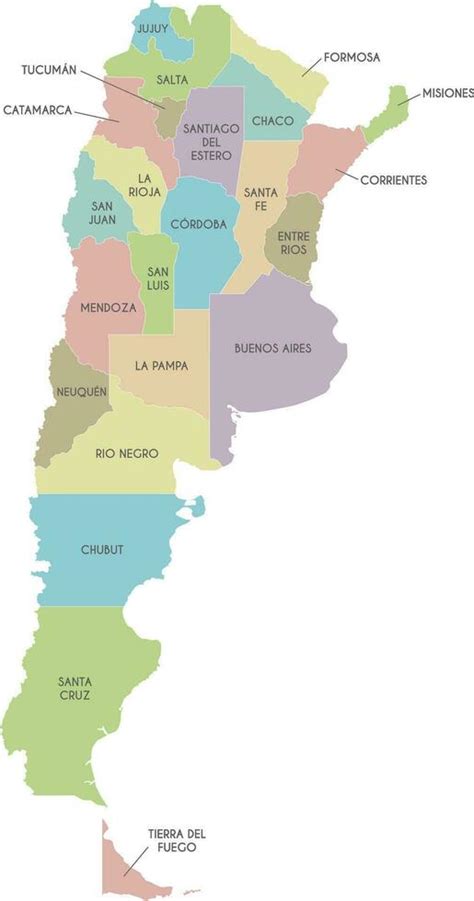 Vector Map Of Argentina With Provinces Or Federated States And