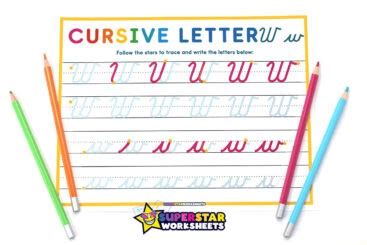 Cursive W Superstar Worksheets