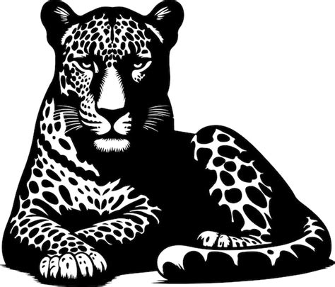 Leopard Silhouette Vector Black Color Silhouette Premium Ai Generated