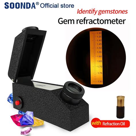 Gem Refractometer With Refraction Oil Jewelry Identification Instrument Distinguish Tools Jade