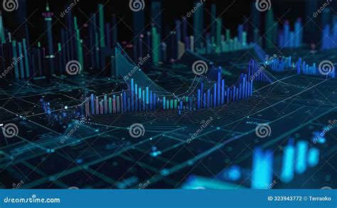 Abstract Dark Blue Background Statistical Resampling Data Sci Fi Stock Illustration