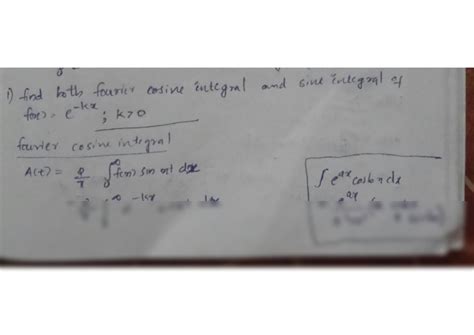 Solution Fourier Cosine And Sine Integral Studypool