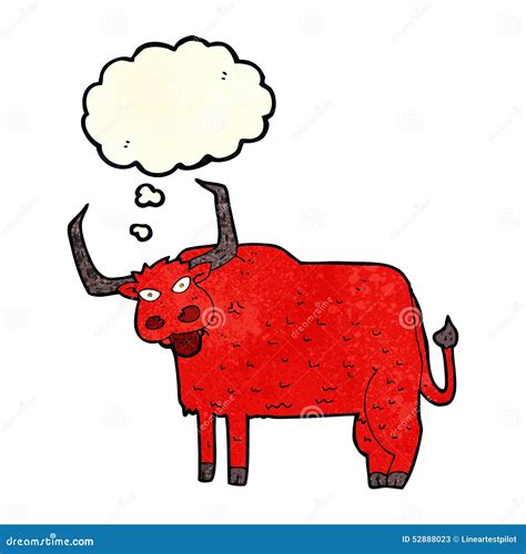 Cartoon Hairy Cow With Thought Bubble Stock Illustration Illustration