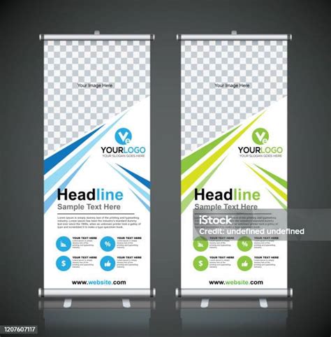 Gulung Template Desain Banner Latar Belakang Abstrak Desain Pull Up