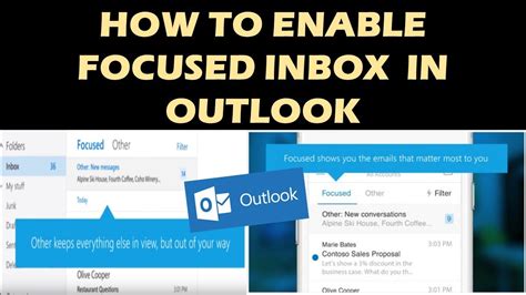 How To Enable Focused Inbox In Outlook Youtube