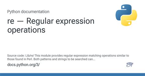 Re — Regular Expression Operations — Python 3150a0 Documentation