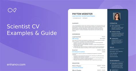 3 Scientist CV Examples For 2024