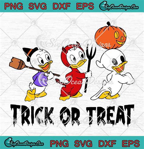 Trick Or Treat Donald Duck Svg Halloween Vibes Svg Little Ducks