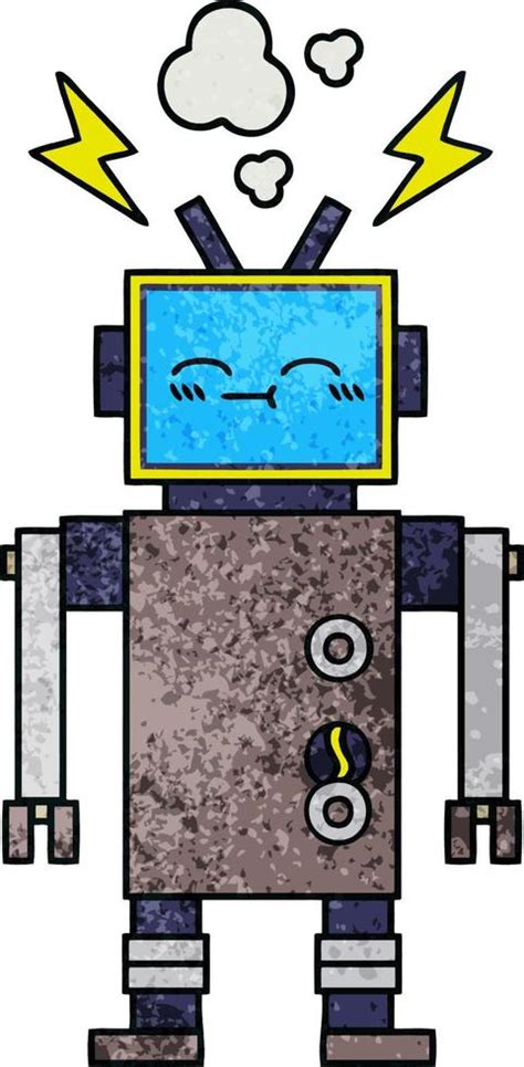 Retro Grunge Texture Cartoon Robot 11304137 Vector Art At Vecteezy