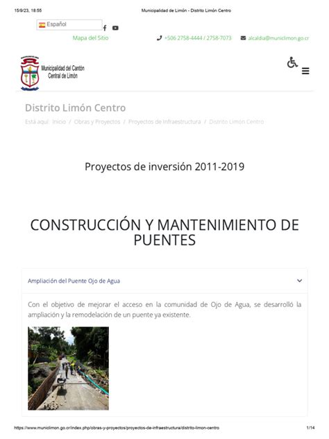 Municipalidad De Limón Distrito Limón Centro Pdf