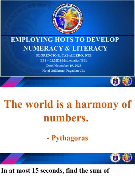 Numeracy Development Strategy Through Hots 1 1 Pdf Mathematics Learning