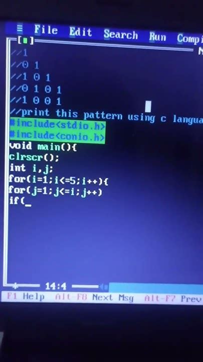 Pattern Printing C Language C Turbo C Coders Code Turbo Youtube